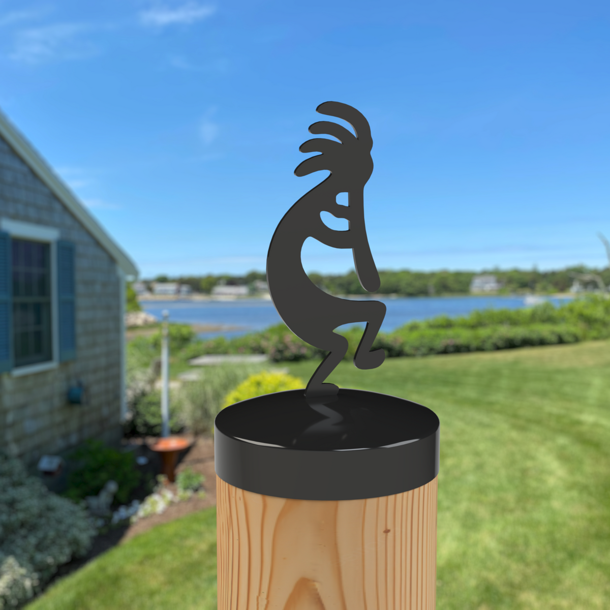 Kokopelli, Round Post Cap - 4"x4" Post Size - Madison Iron and Wood