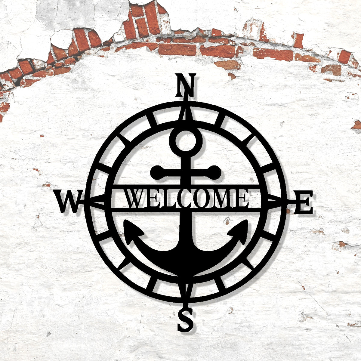Personalized Compass Anchor Metal Wall Plaque, Lakehouse Decor, Beach Decor