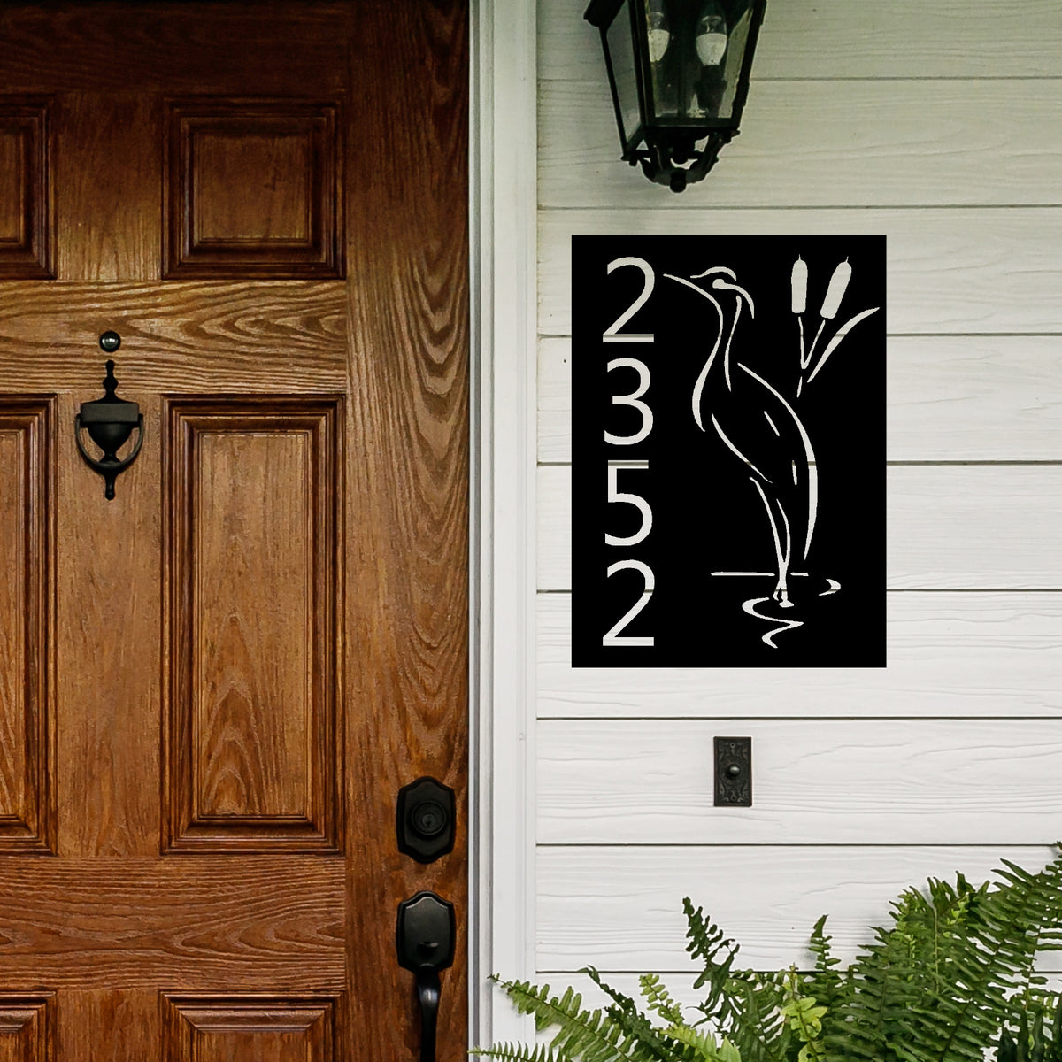 Crane Metal Address Sign – Madison Iron and Wood