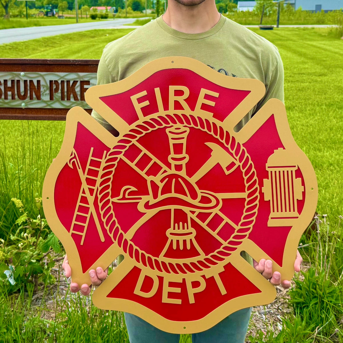 Fire Department Logo Metal Sign | Madison Iron and Wood