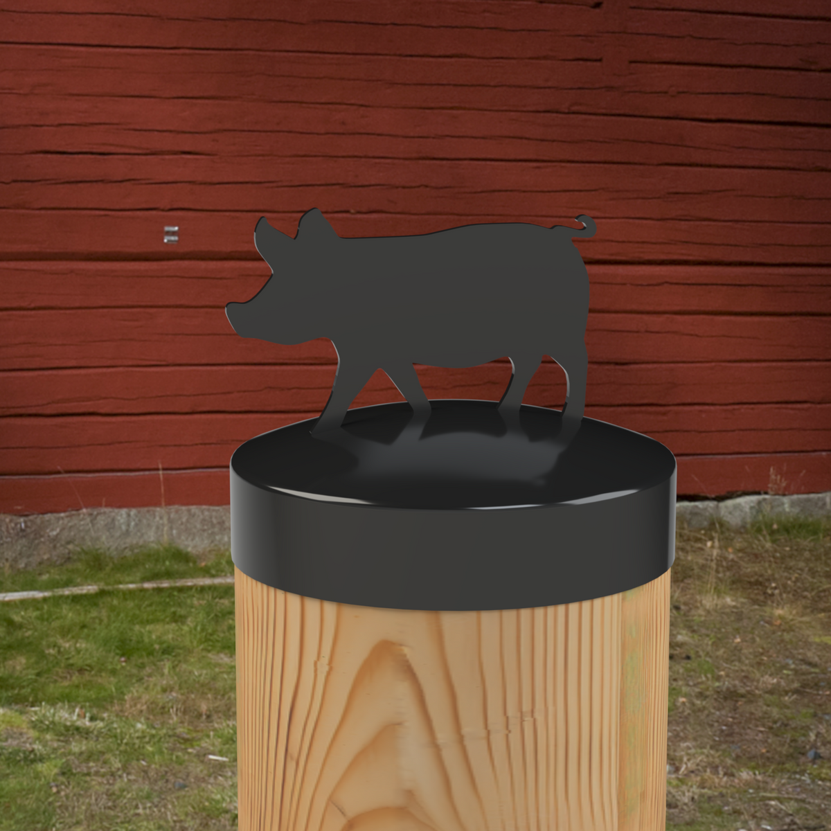 Pig, Round Post Cap - 4"x4" Post Size - Madison Iron and Wood
