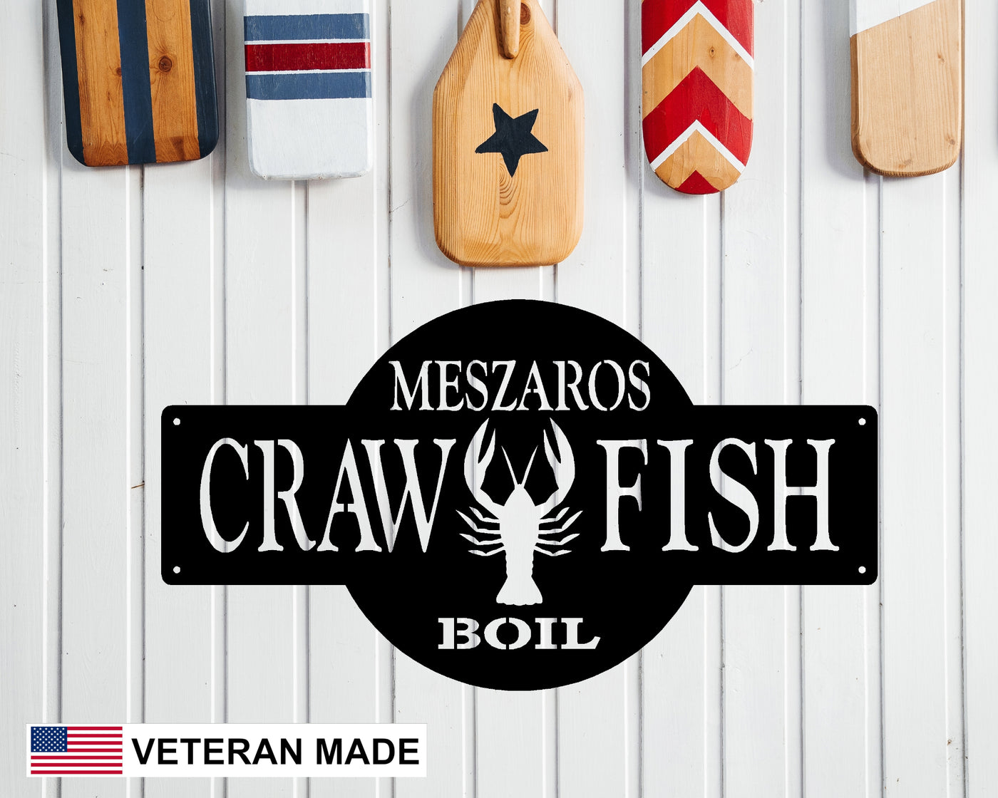 Crawfish Boil Outdoor Metal Sign, Personalized - Madison Iron and Wood