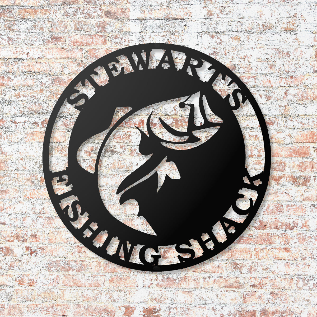 Fishing Personalized Sign, Bass Fish Custom Sign, Metal fishing sign ...