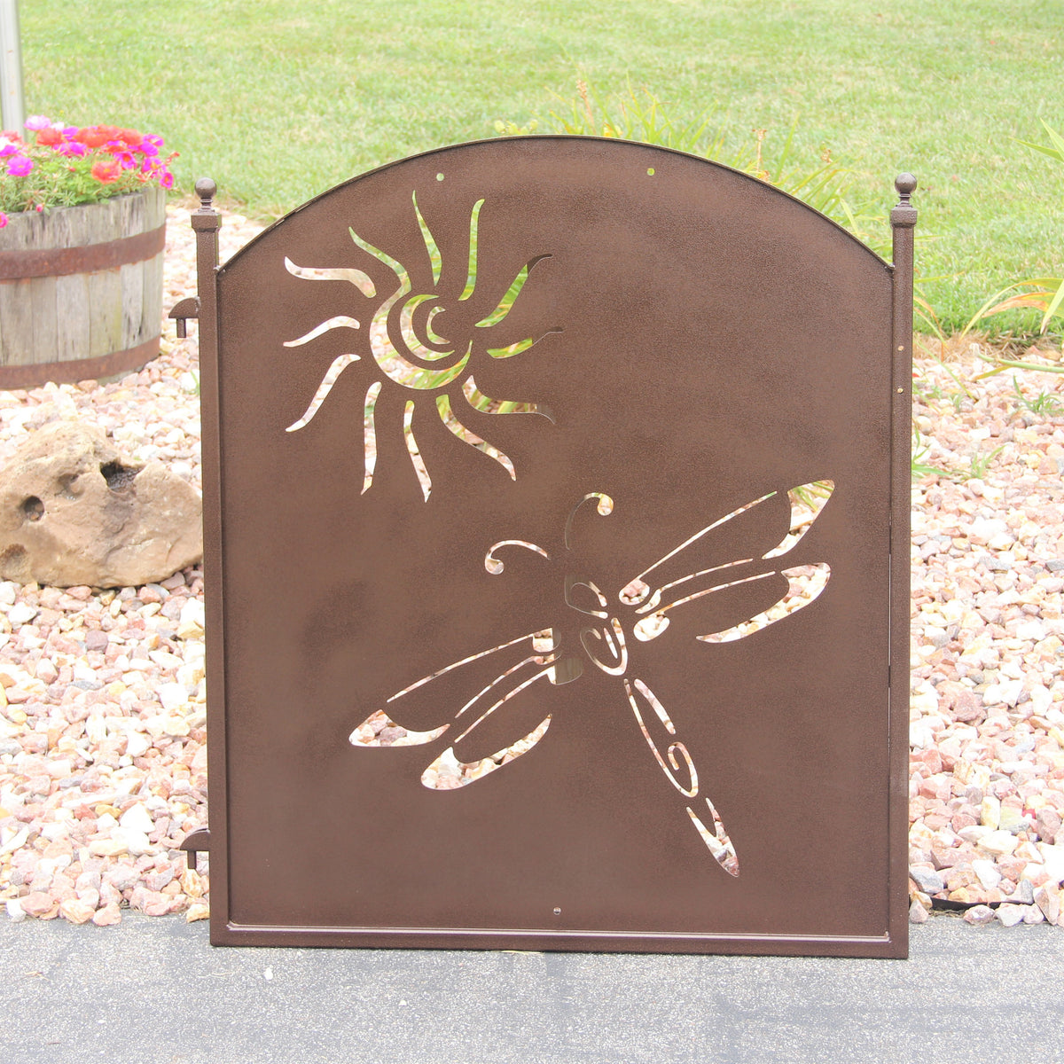 Dragonfly Design Steel Entry Gate | Madison Iron and Wood