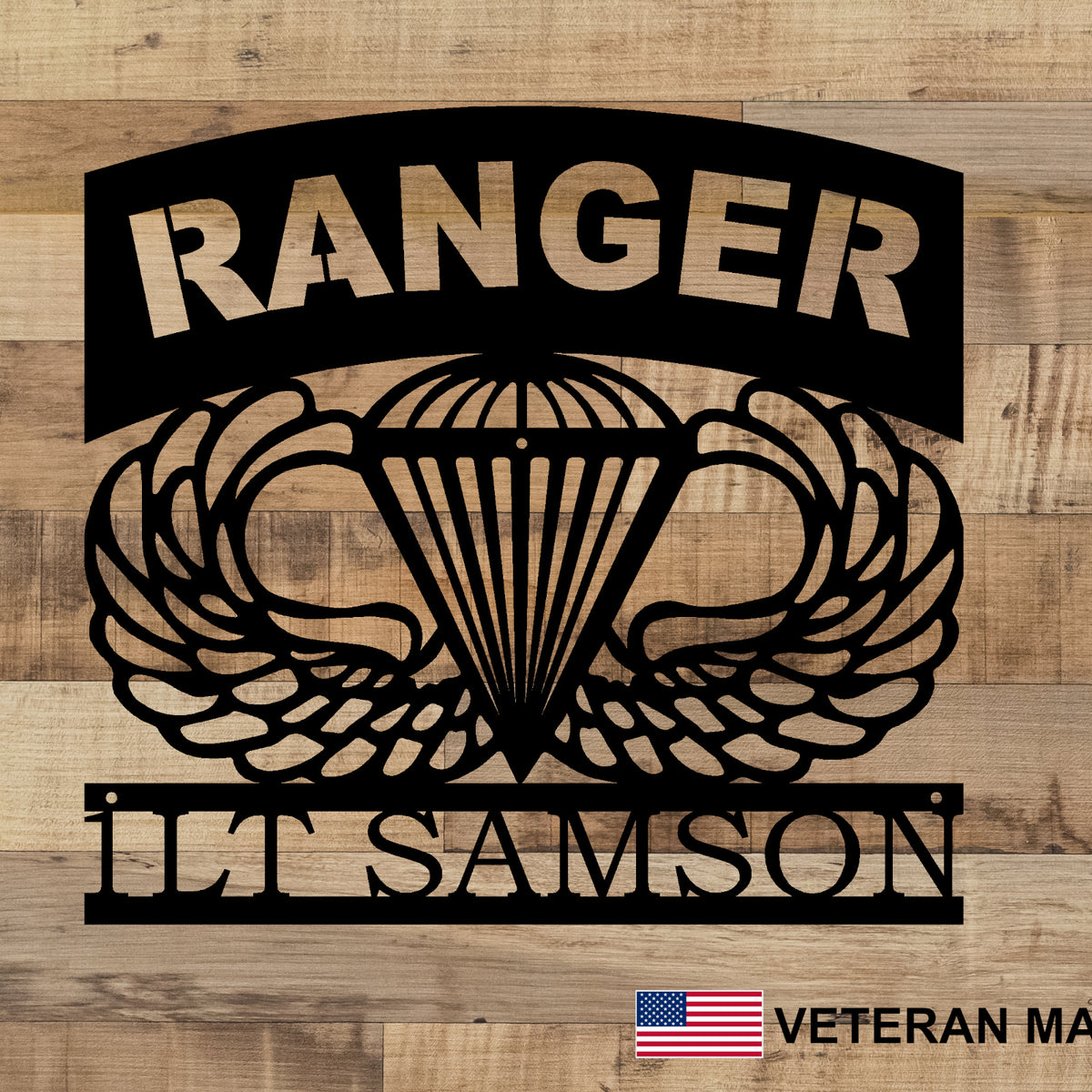 Airborne Ranger Wings Personalized Metal Sign, Army Airborne Ranger ...