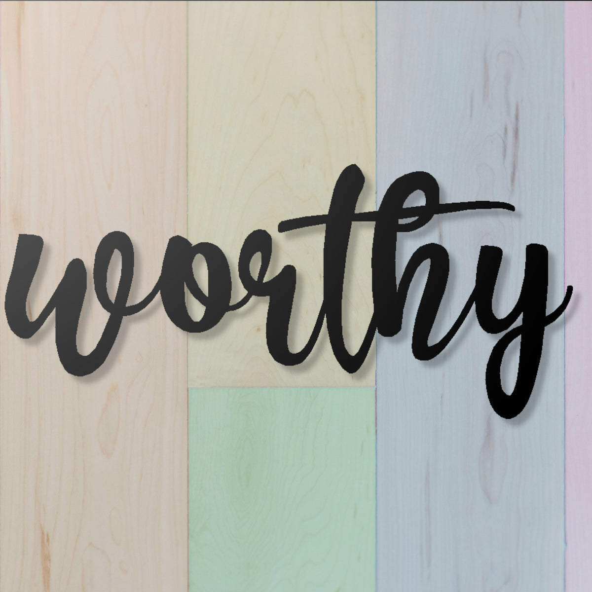 worthy Cursive Metal Sign, worthy Wall Decor, Metal Word Art Sign ...