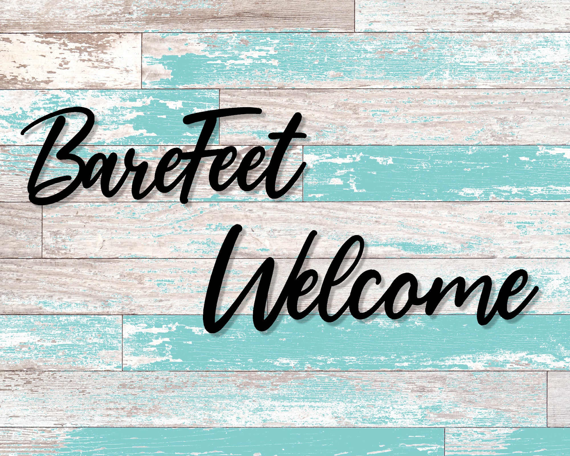 Barefeet Welcome Metal Word Sign, Decorative Metal Wall Hanging ...