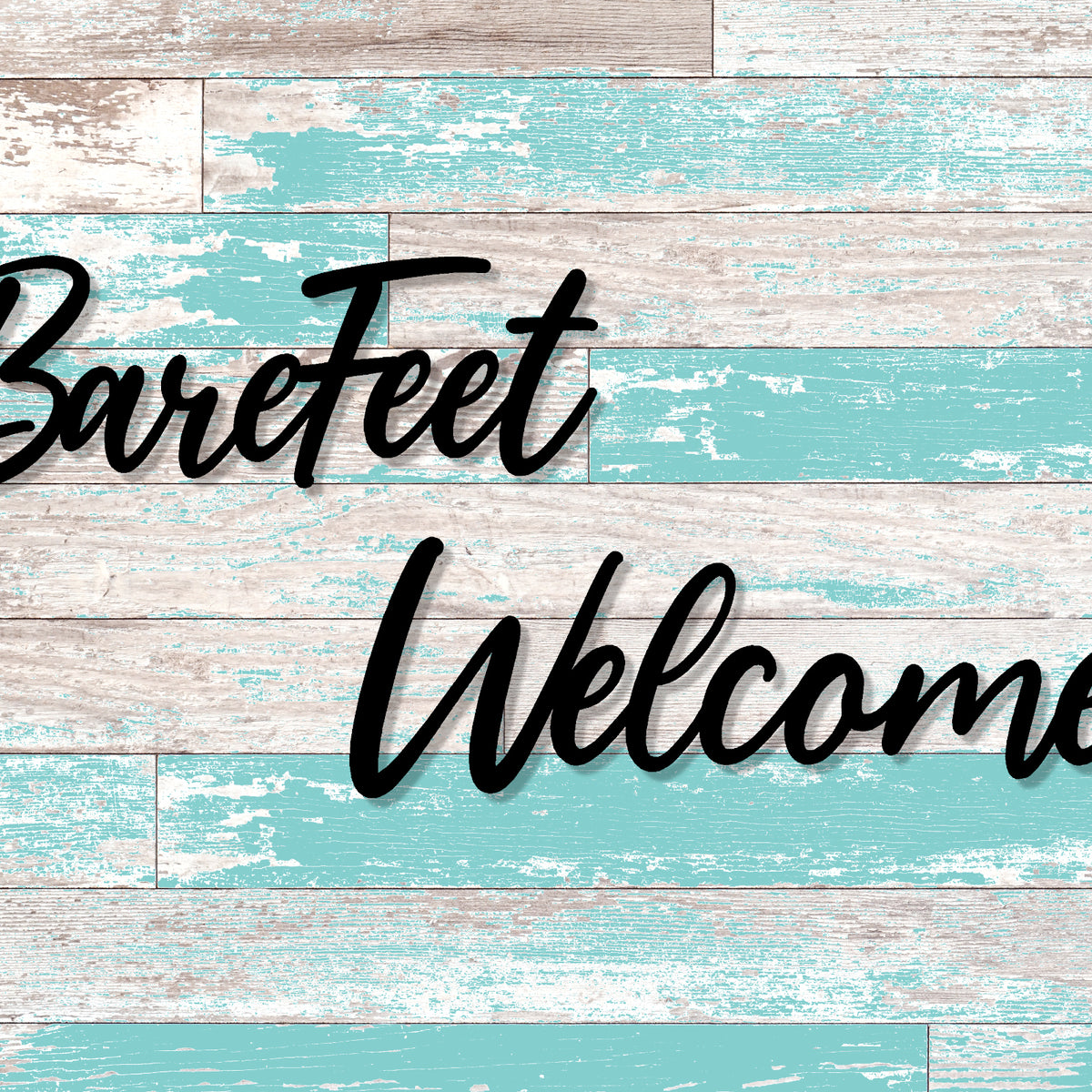 Barefeet Welcome Metal Word Sign, Decorative Metal Wall Hanging ...