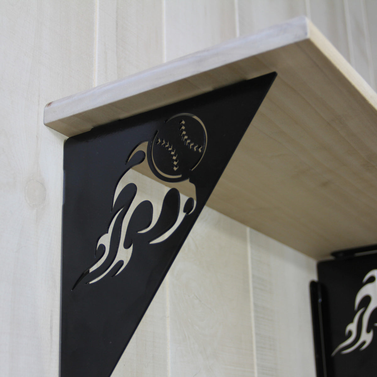 Shelf Brackets, Baseball or Softball Design, 7"x9" Corner Bracket