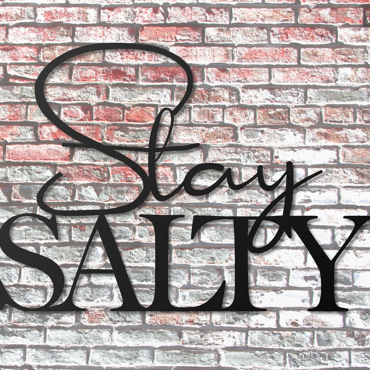 Stay Salty Beach House Sign, Beach Wall Decor, Metal Word Sign