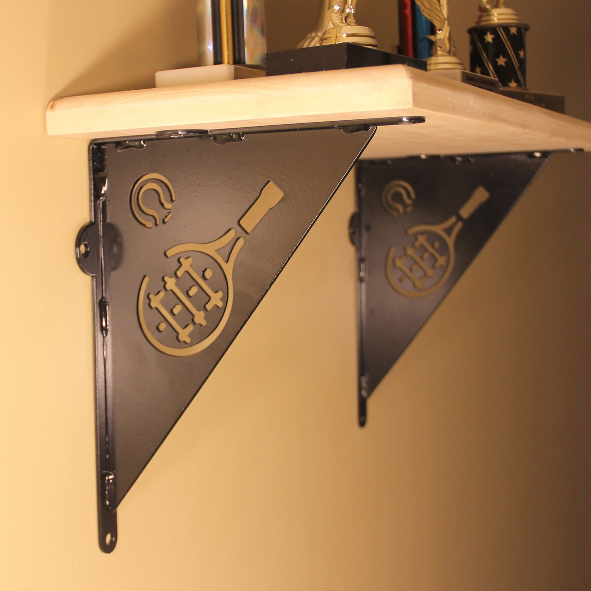 Shelf Bracket, Tennis design, Decorative Trophy Shelf Angle Brackets ...