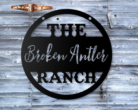 Hanging Ranch Sign, Round Cursive Ranch Sign, Custom Ranch sign, Gift ...