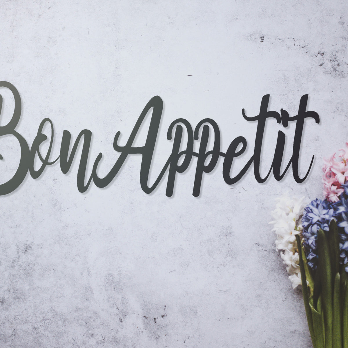 Bon Appetit Metal Sign, Cursive Bon Appetit signs for home or your ...