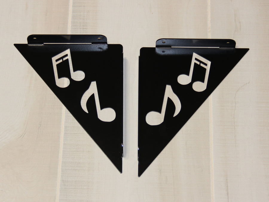Corner Brackets, Musical Notes Design, 7"x9" Trophy Shelf Braces