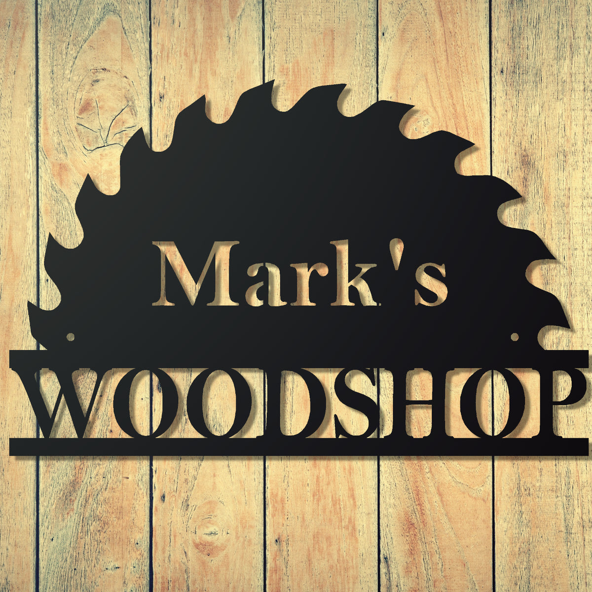 Personalized Wood Shop Sign, Saw Blade Custom Sign for Woodworkers ...