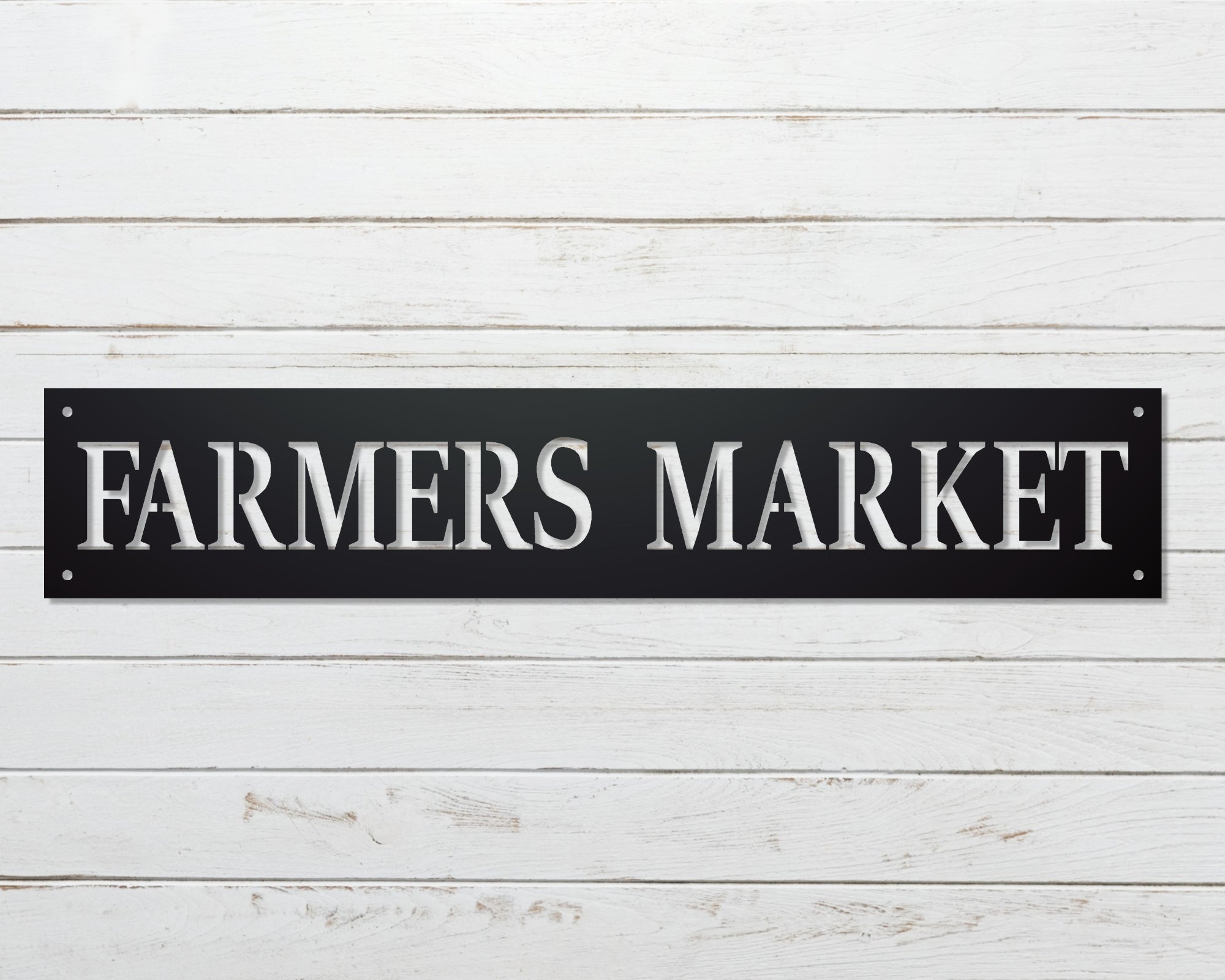 Farmers Market Metal Word Sign - Madison Iron and Wood