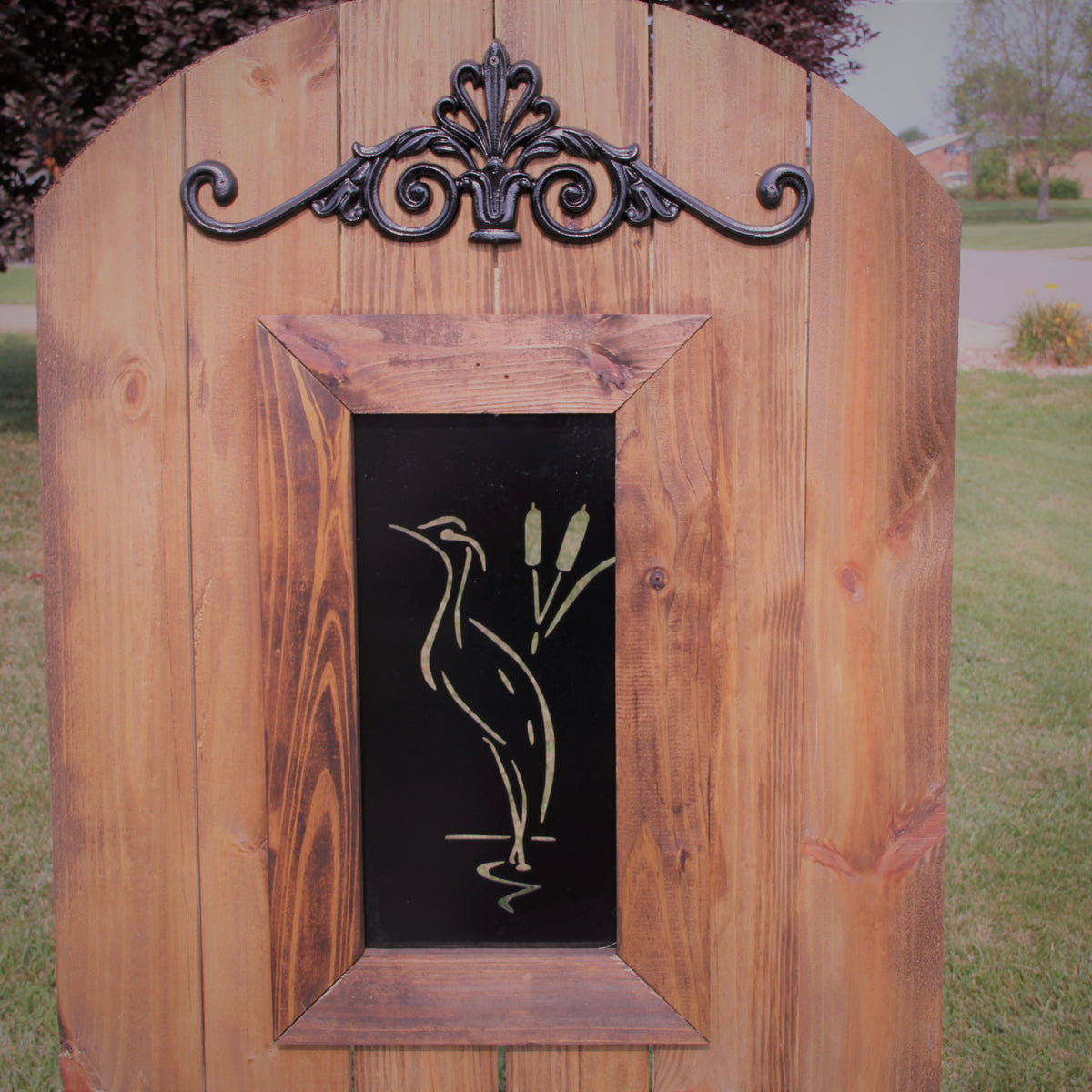 Crane Steel Window Insert for Wood Gate | Madison Iron and Wood