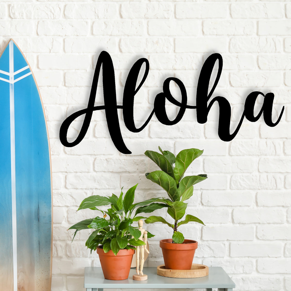 Aloha! Metal Word Sign, Decorative Metal Wall Hanging