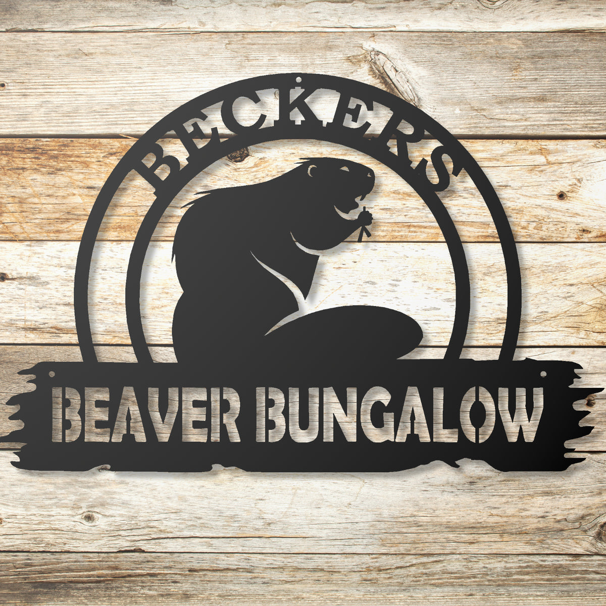 Beaver Personalized Metal Sign, Cabin Decor, Camping Sign, Campground ...