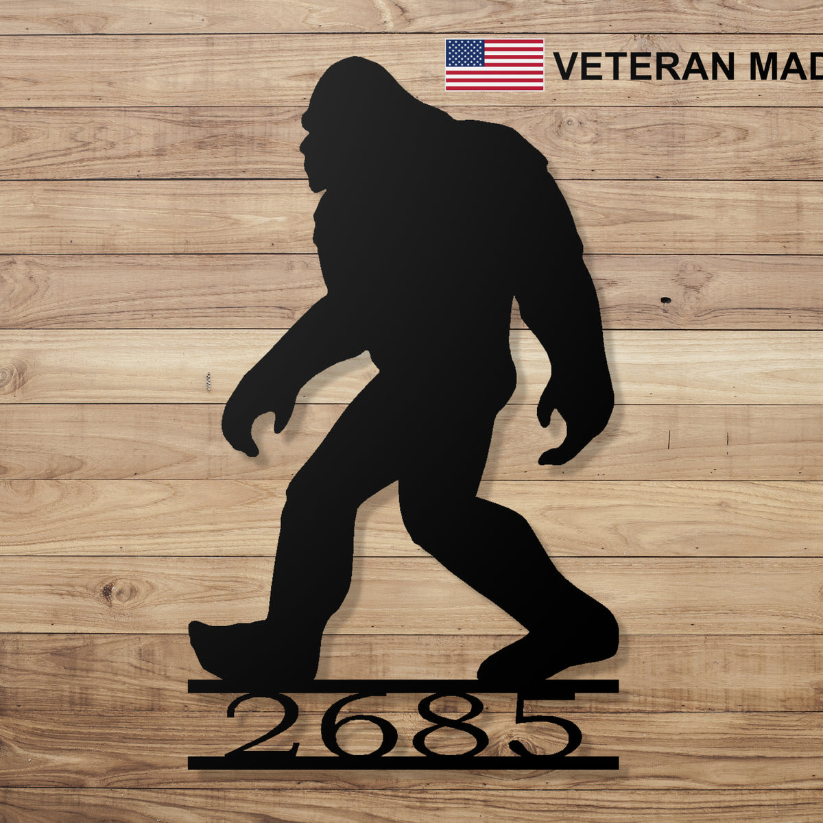 Big Foot Personalized Address Sign, Sasquatch Family Name Metal Sign ...