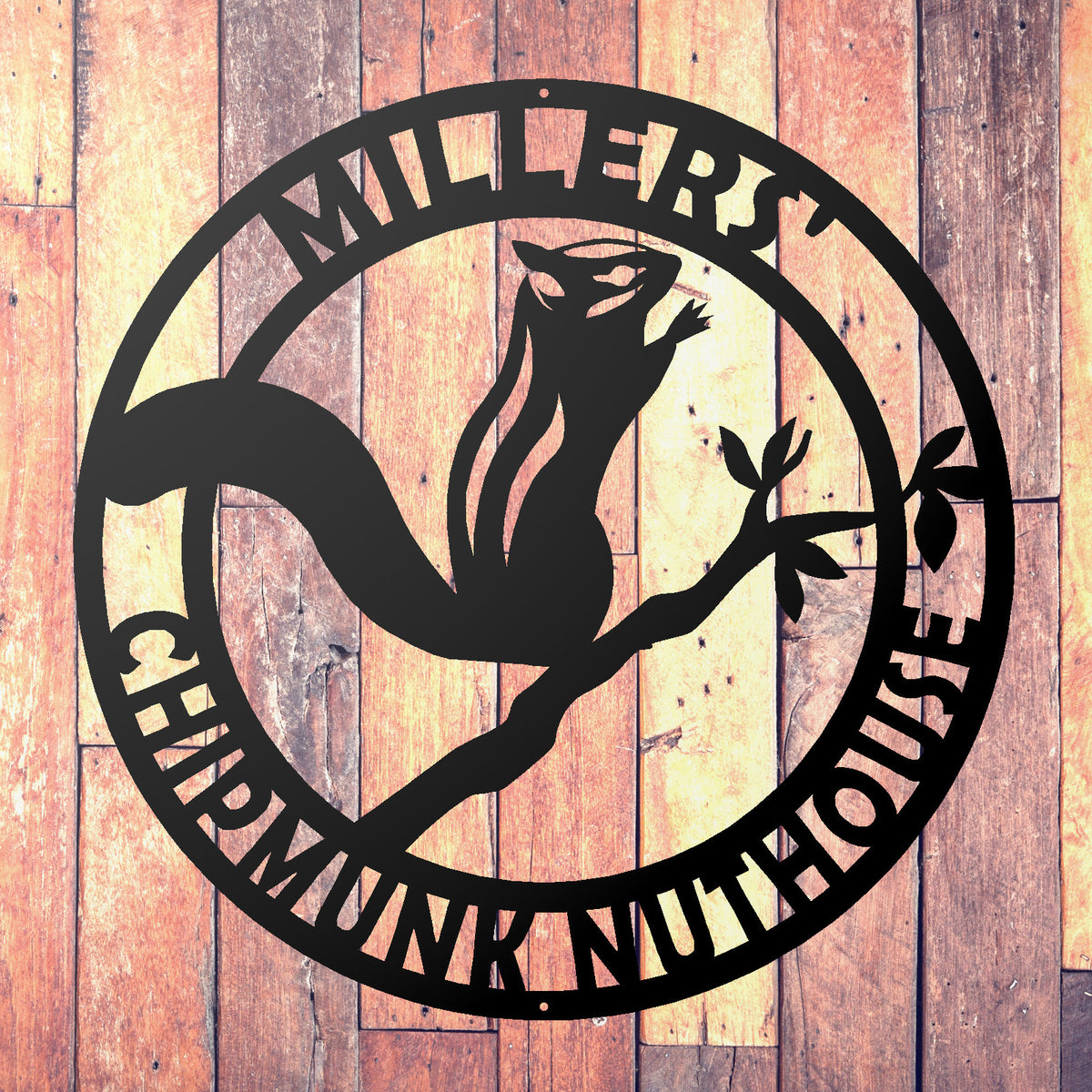 Decorative Chipmunk metal sign, Chipmunk Decor