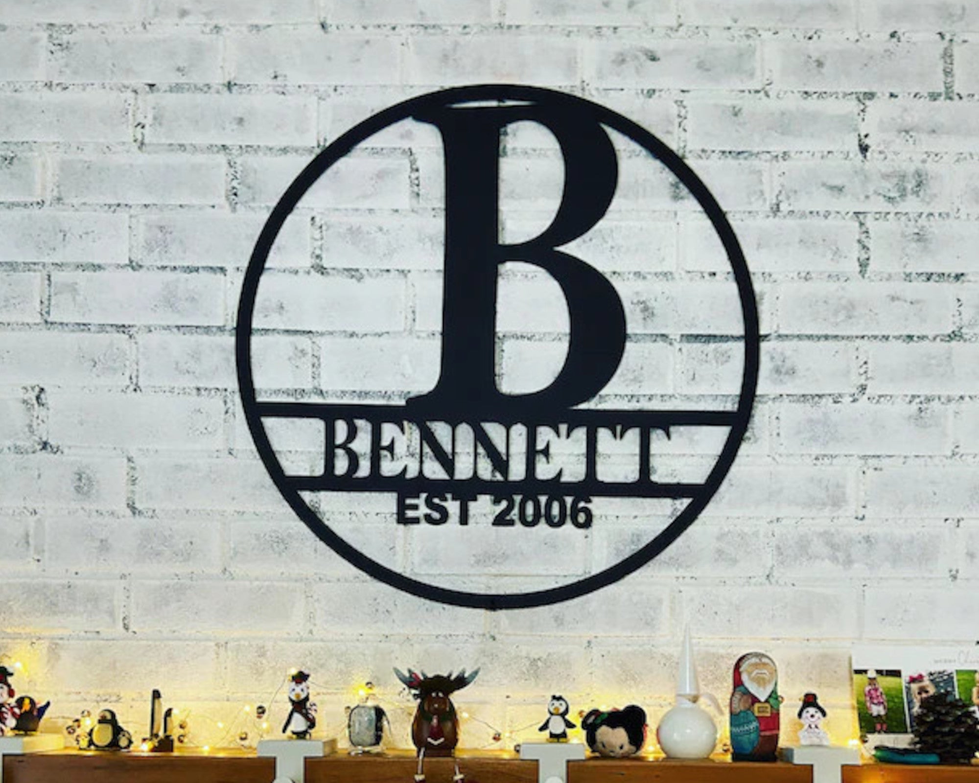 Personalized Metal Monogram Signs - Madison Iron and Wood