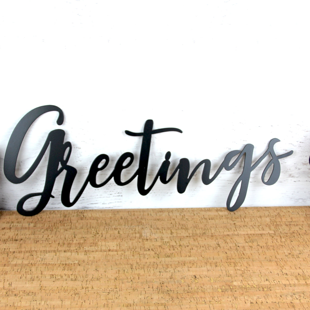 Greetings Metal Word Sign - Madison Iron and Wood