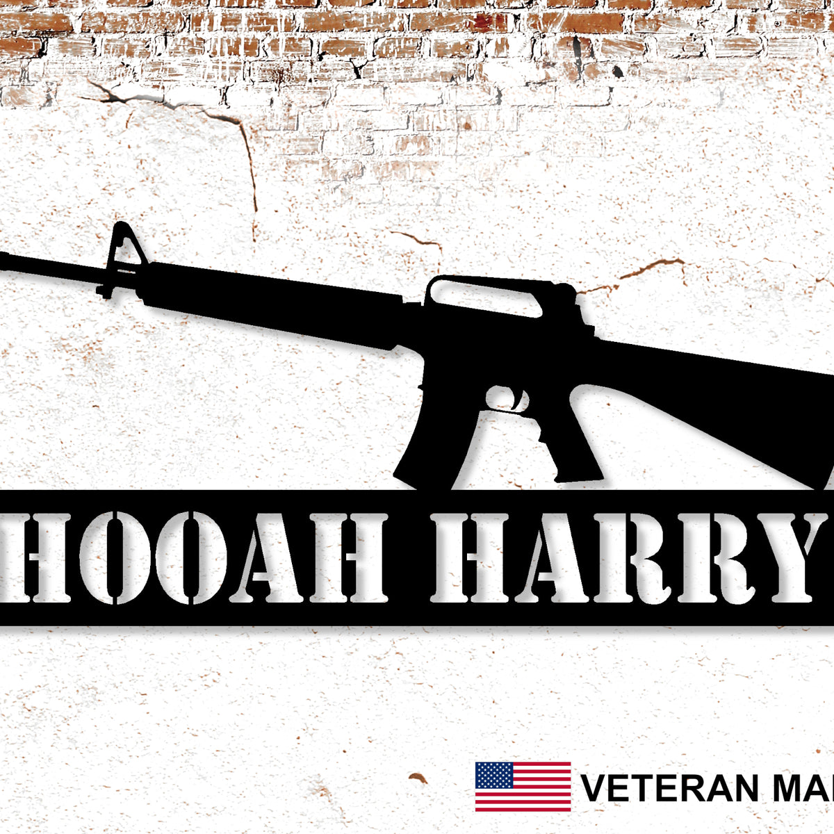 M16 Rifle Personalized Steel Sign, Custom Military Sign, M16 Sign ...