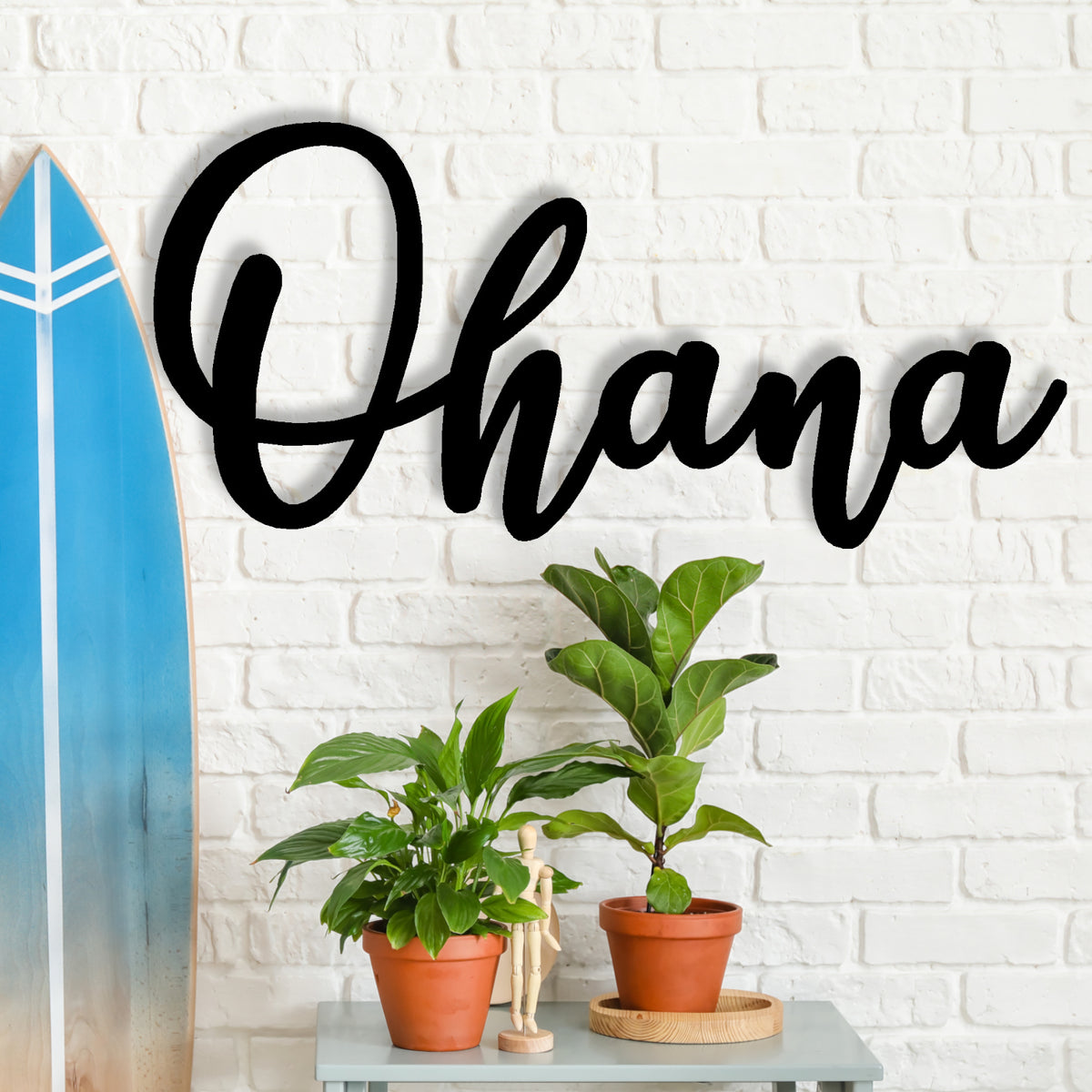 Ohana! Metal Word Sign, Decorative Metal Wall Hanging