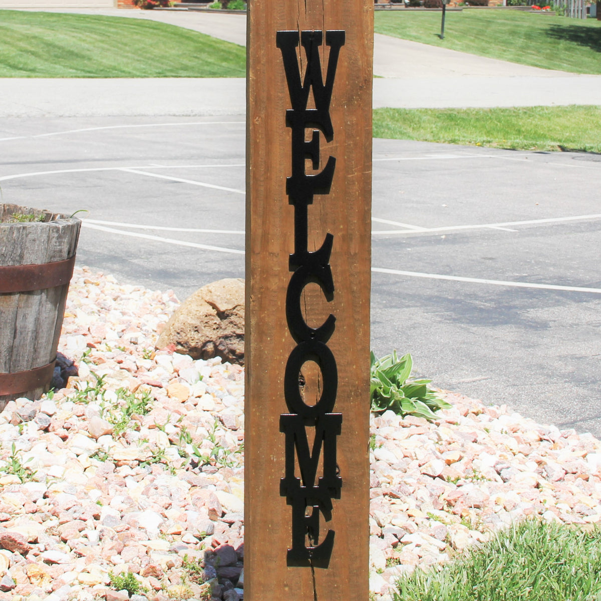 Vertical Welcome Sign | Madison Iron and Wood