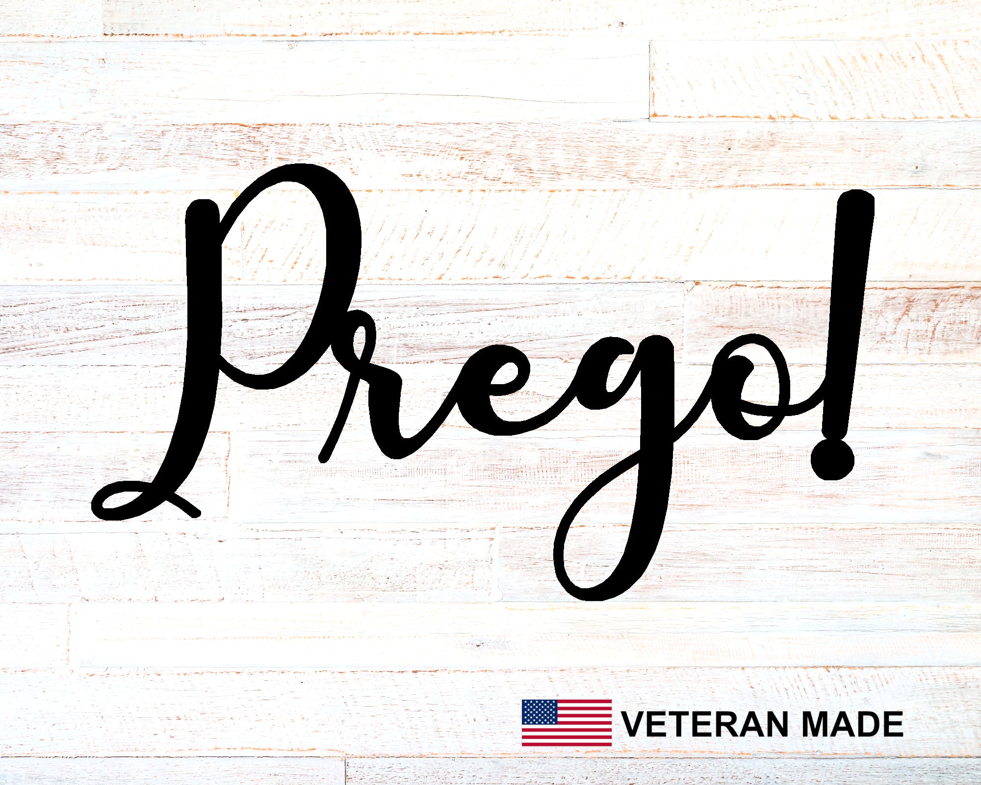 Prego! Metal Word Sign | Madison Iron and Wood