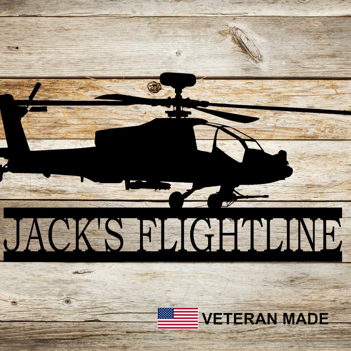 AH-64 Apache Personalized Metal Sign, Military Helicopter Custom Sign ...