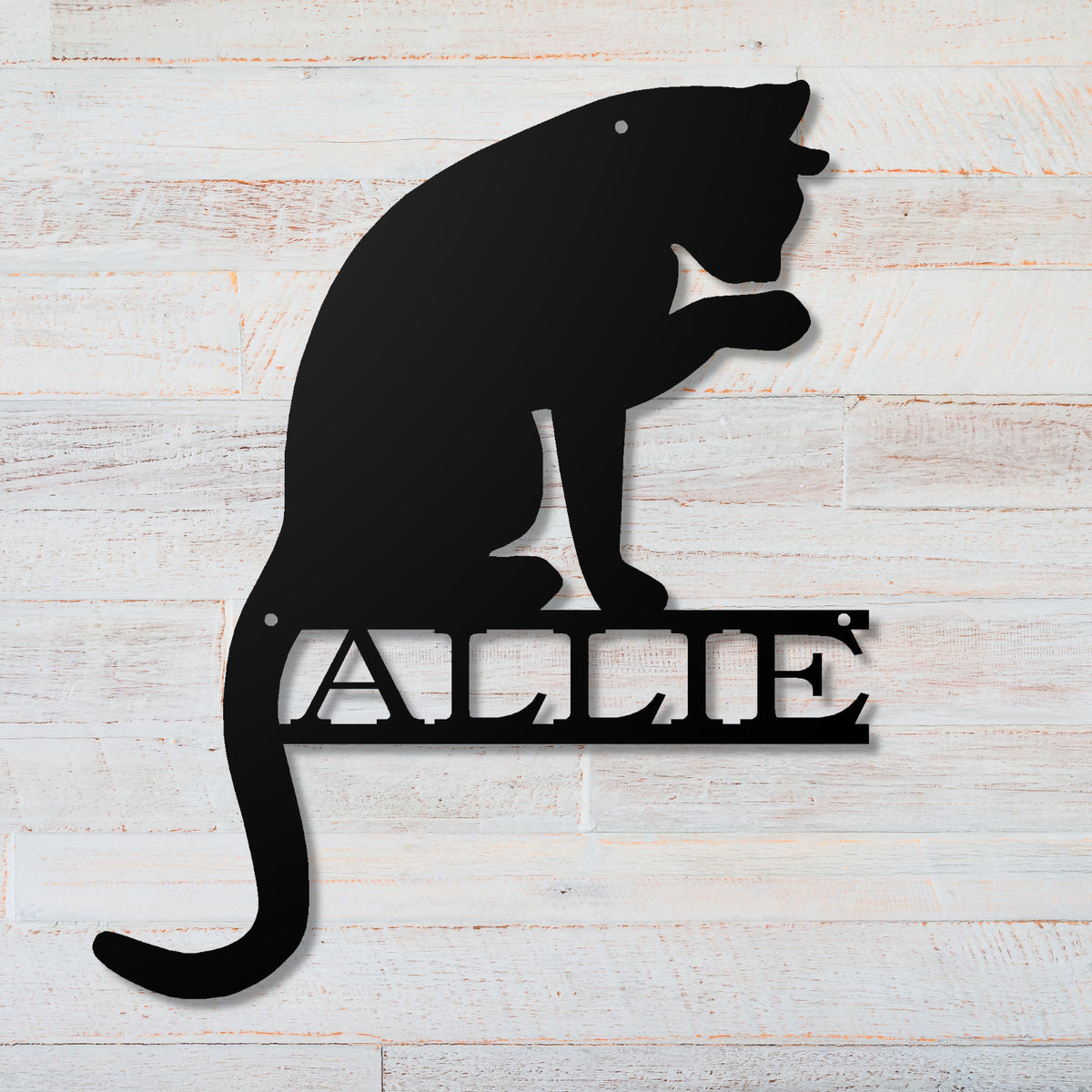 Cat Personalized Metal Sign - One Line Name or Numbers | Madison Iron ...
