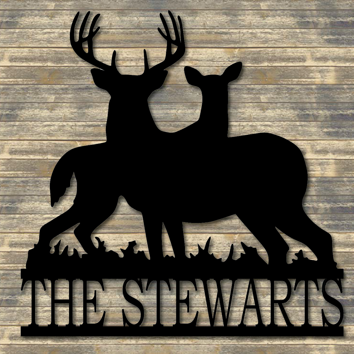 Family of Deer Personalized Metal Sign | Madison Iron and Wood