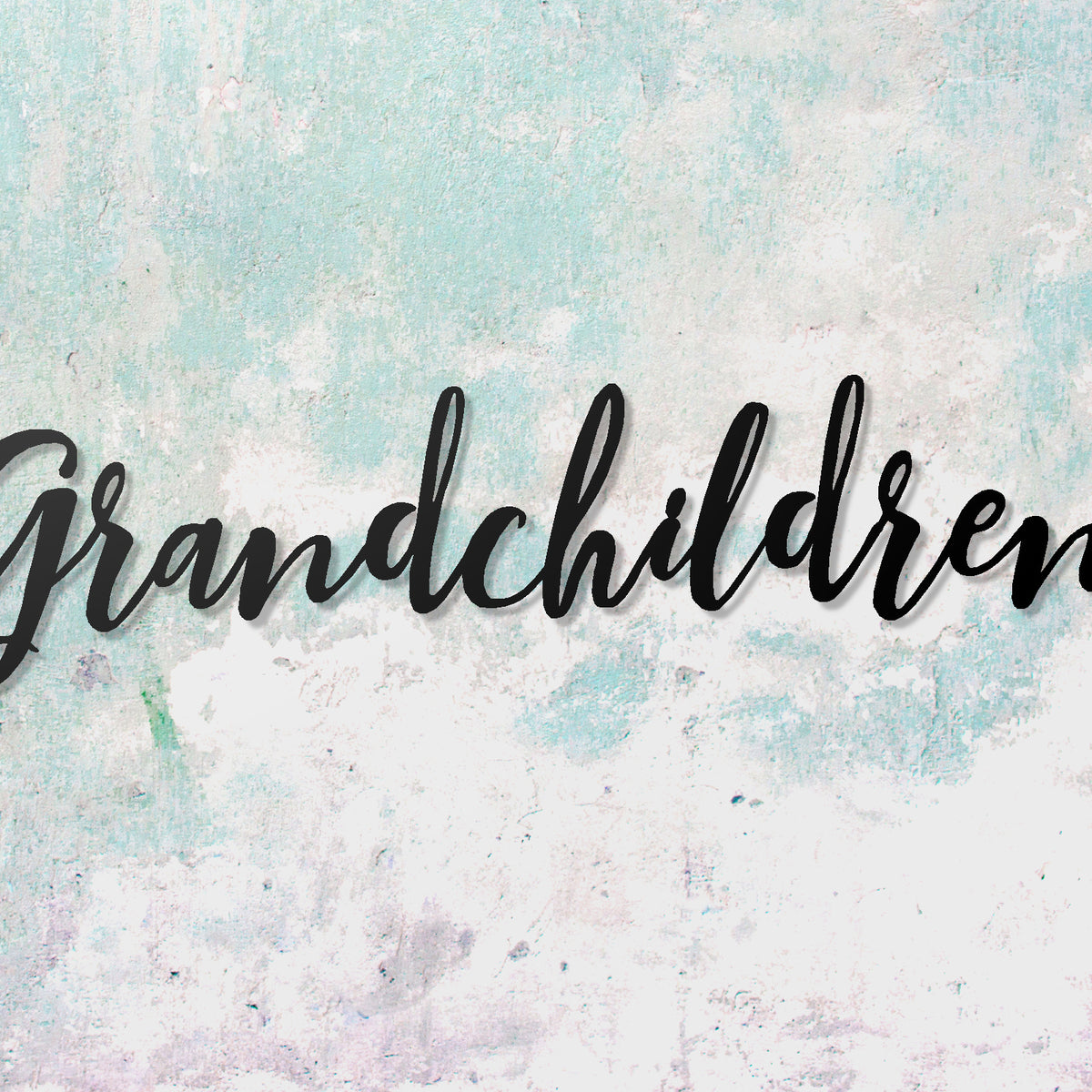 Grandchildren Sign, Metal Word Sign, Grandkids picture decor ...