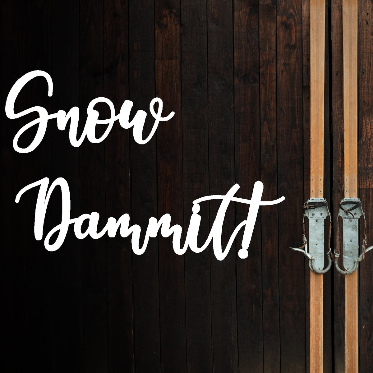 Snow Dammit Metal Word Sign