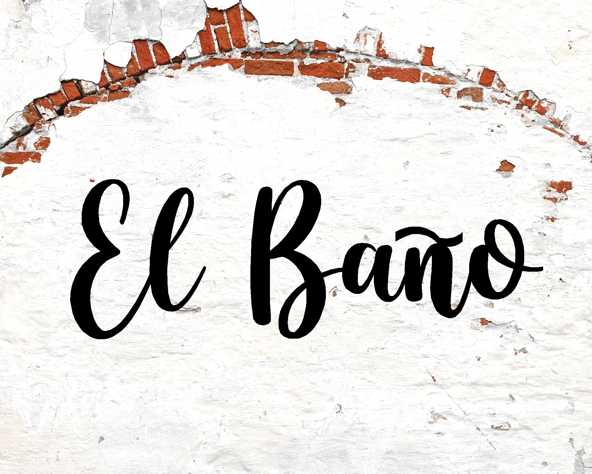 El Bano Spanish Restroom Metal Word Sign - Madison Iron and Wood